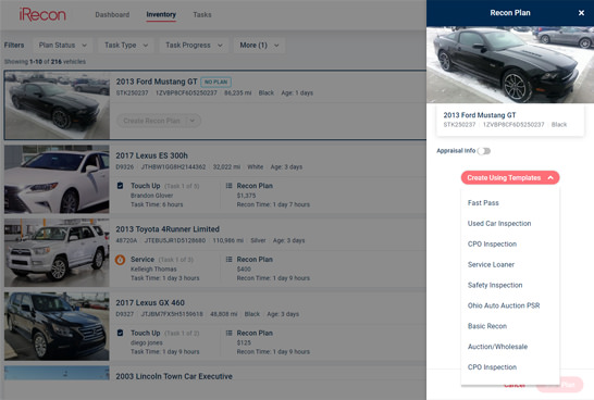 Used Car Reconditioning Software | iRecon - vAuto